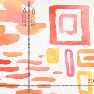 Abstract Watercolor Shapes Clipart / Splashes and Splotches / Textures ...