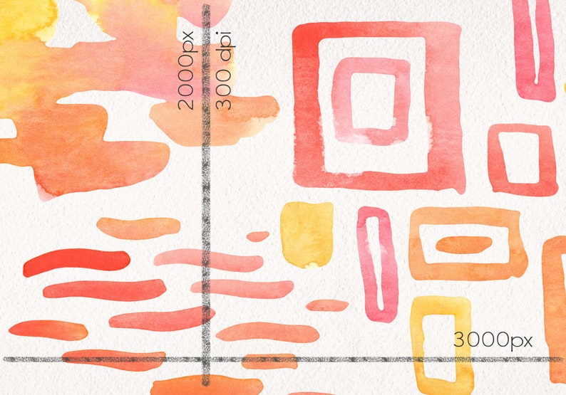 Abstract Watercolor Shapes Clipart / Splashes and Splotches / - Etsy