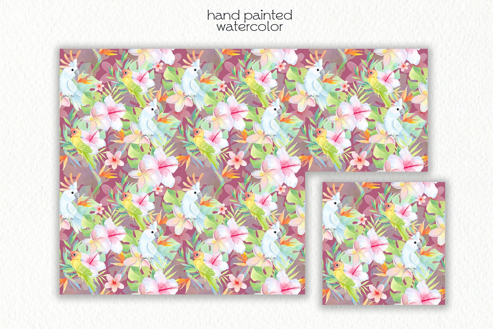 Watercolor Tropical Birds Digital Paper / Parrots Scrapbook - Etsy