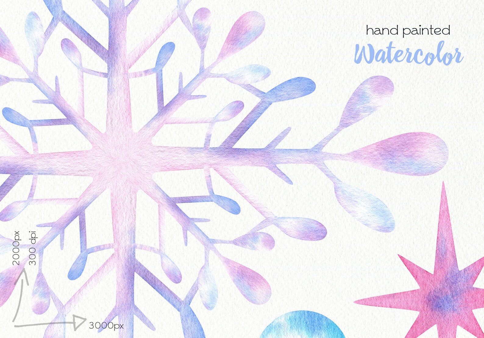 Watercolor Snowflake Clipart / Christmas Holidays / Winter - Etsy
