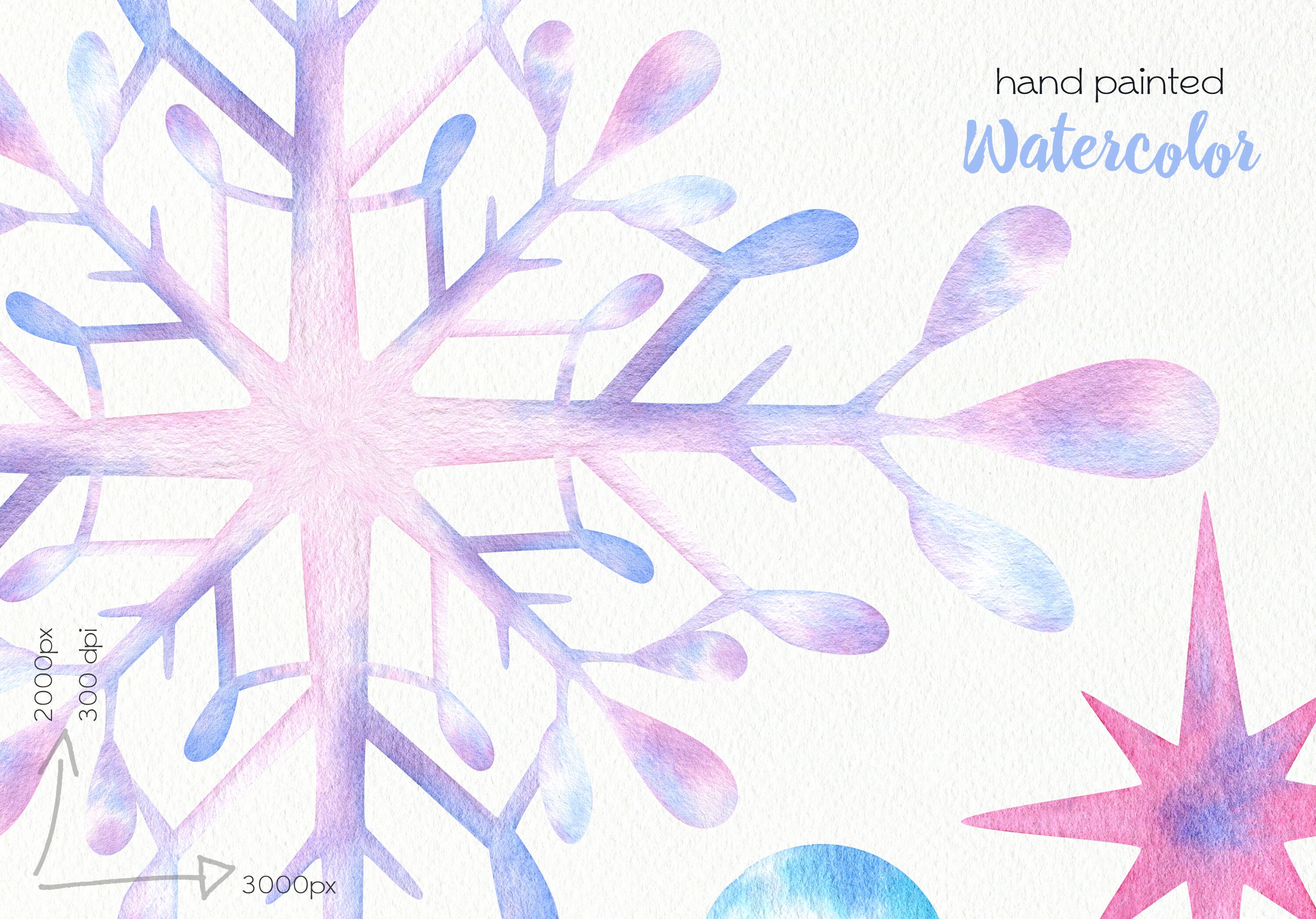 Watercolor Snowflake Clipart / Christmas Holidays / Winter - Etsy