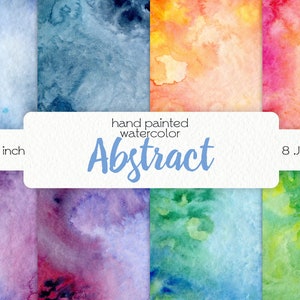 Watercolor Digital Paper / Scrapbook Paper / Multicolour Background ...