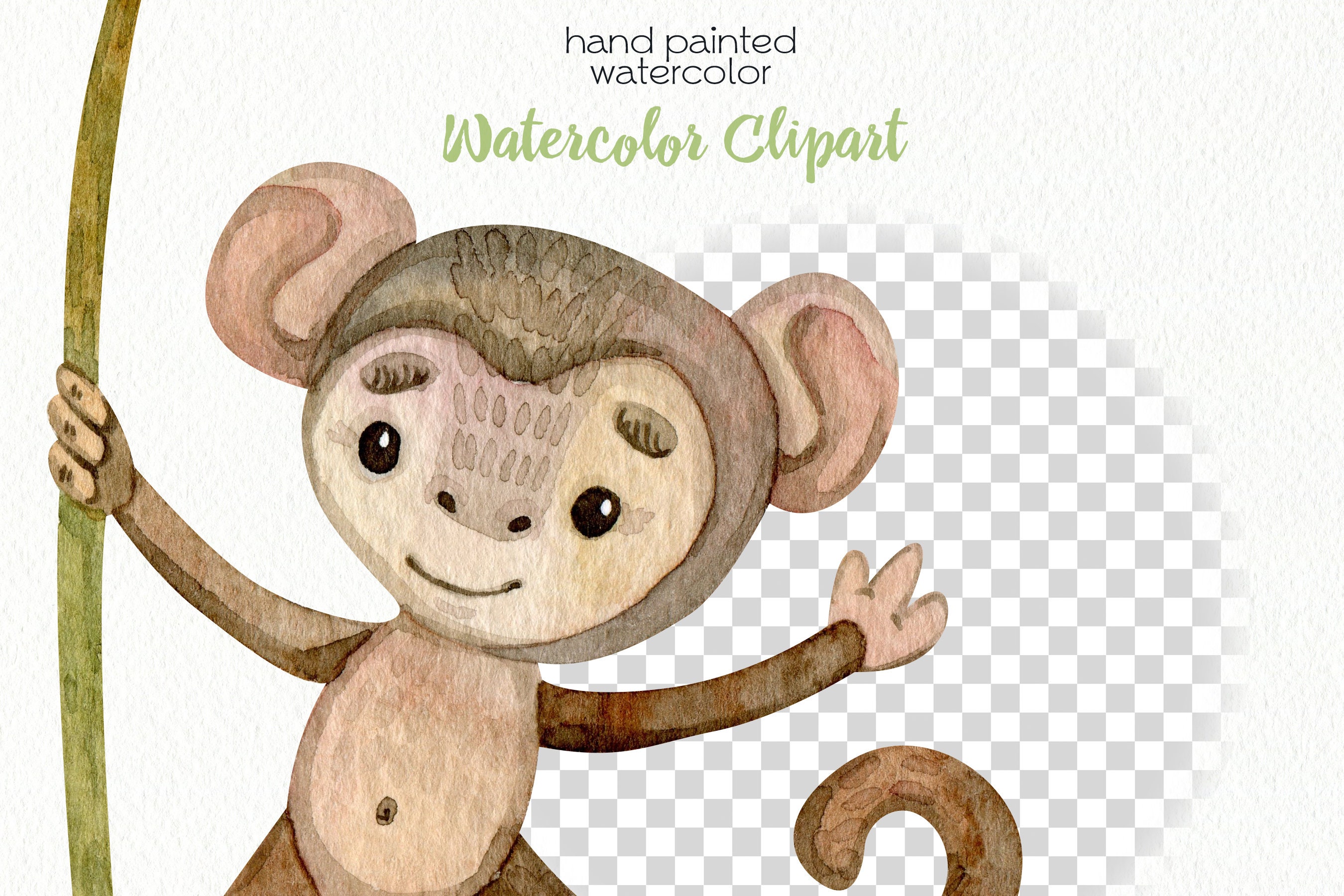 Watercolor Jungle Animals / Tropical Animal Clipart / Cute Zoo | Etsy