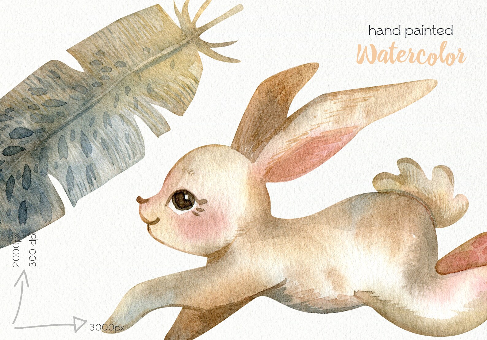 Watercolor Easter Bunny Clipart / Spring Flowers / Gardening / - Etsy