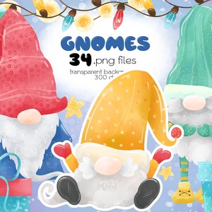 Christmas Gnome Clipart / Winter Holiday / PNG Files / Instant Download ...