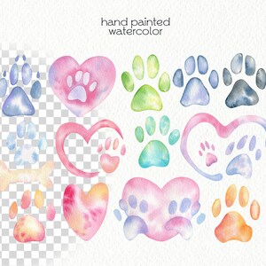 Watercolor Paw Clipart / Pet Paws / Digital PNG Files / Instant ...