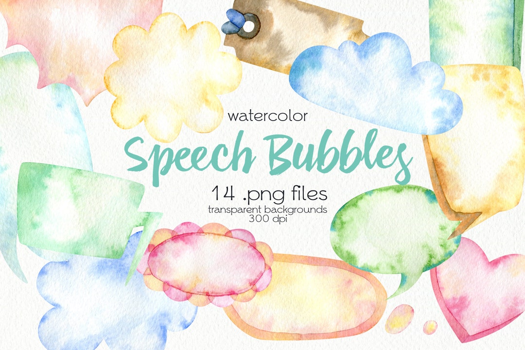 Watercolor Speech Bubble Clipart / Tag Clipart / Digital Labels ...