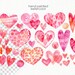Watercolor Hearts Clipart / Hand Painted Pink Hearts / Valentines Day ...