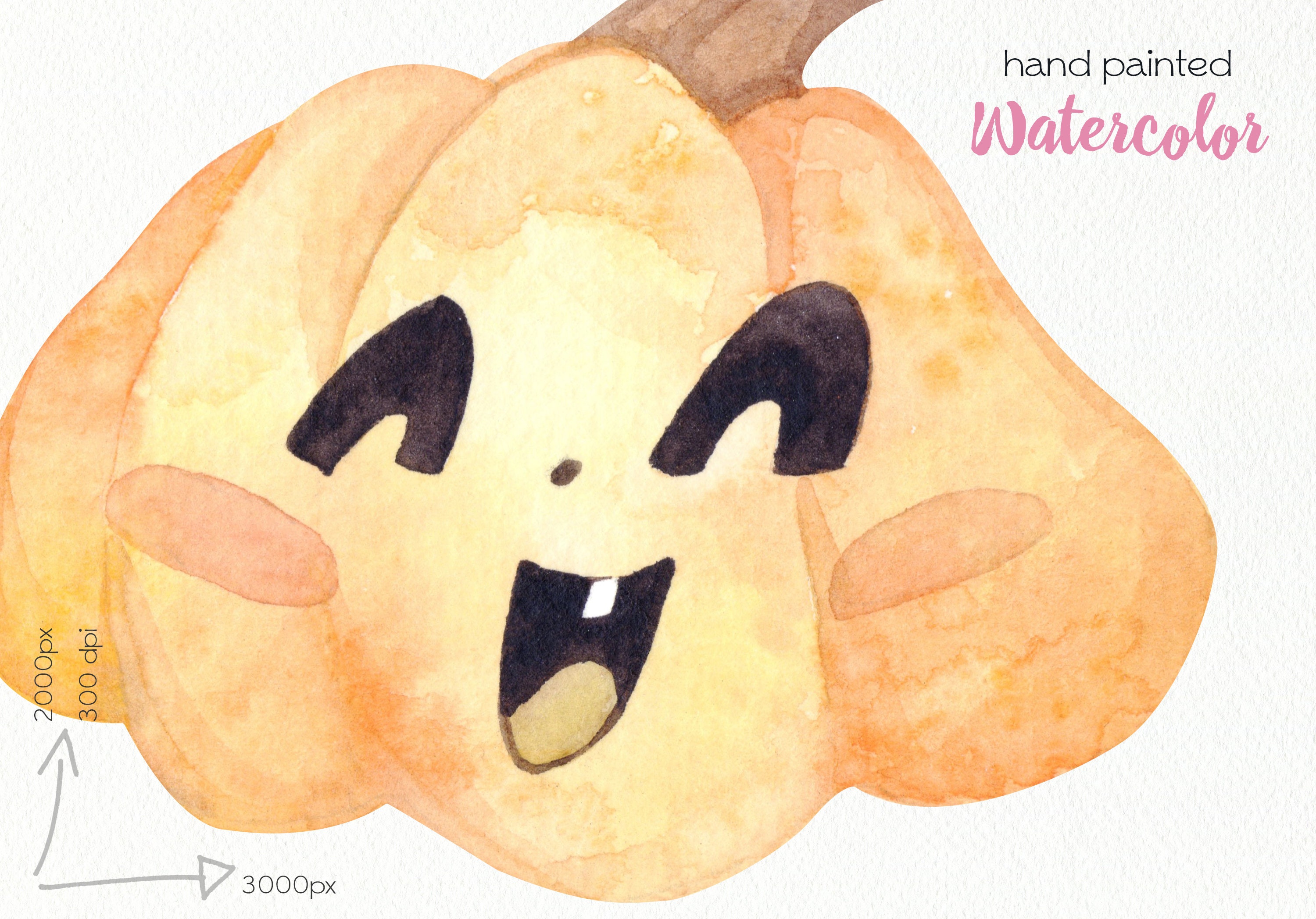 Watercolor Halloween Clipart / Cute Jack O Lantern / Fall - Etsy