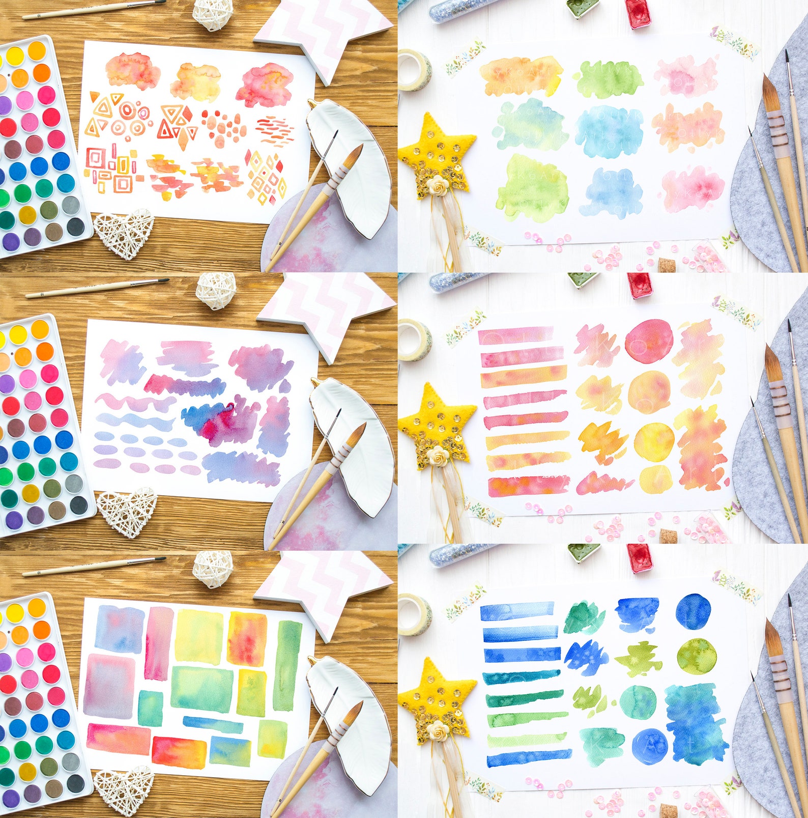 Hand Painted Watercolor Spots Clipart / Splashes and Splotches - Etsy