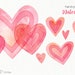 Watercolor Hearts Clipart / Hand Painted Pink Hearts / Valentines Day ...