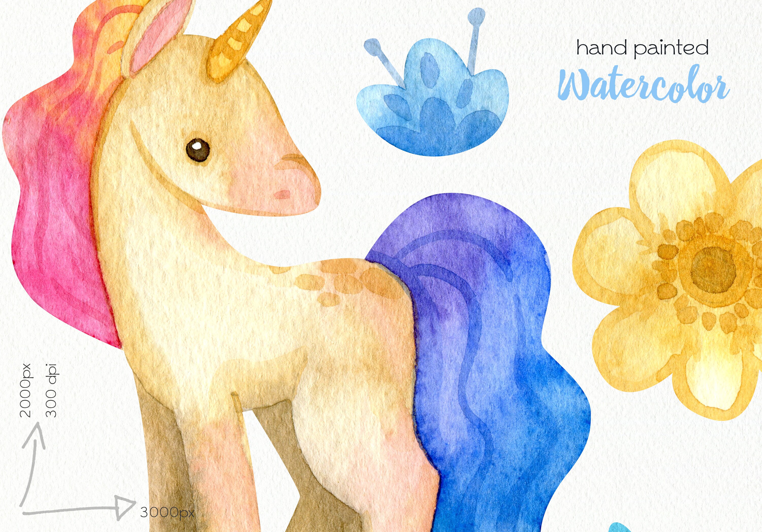 Watercolor Unicorn Clipart / Magical Rainbow / Fairytale World - Etsy
