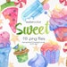 Watercolor Ice Cream and Cupcakes Clipart / Summer Sweet Food / Digital ...