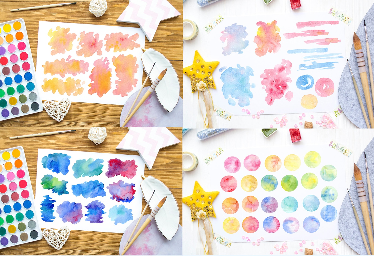 Hand Painted Watercolor Spots Clipart / Splashes and Splotches - Etsy