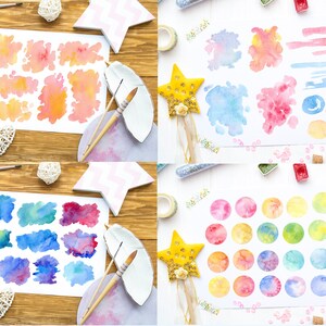 Hand Painted Watercolor Spots Clipart / Splashes and Splotches Clipart ...