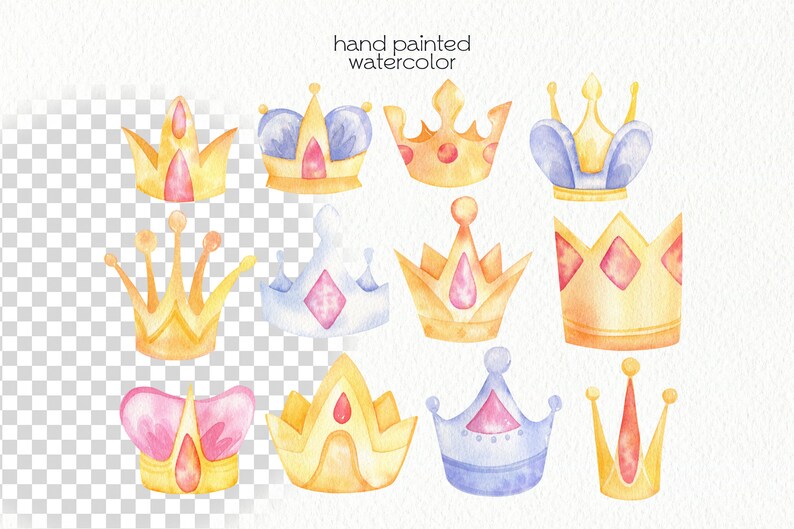 Watercolor Crown Clipart / PNG Files / Instant Download - Etsy