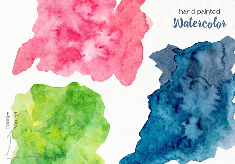 Watercolor Spots Clipart / Brush Strokes / Textures and Backgrounds ...