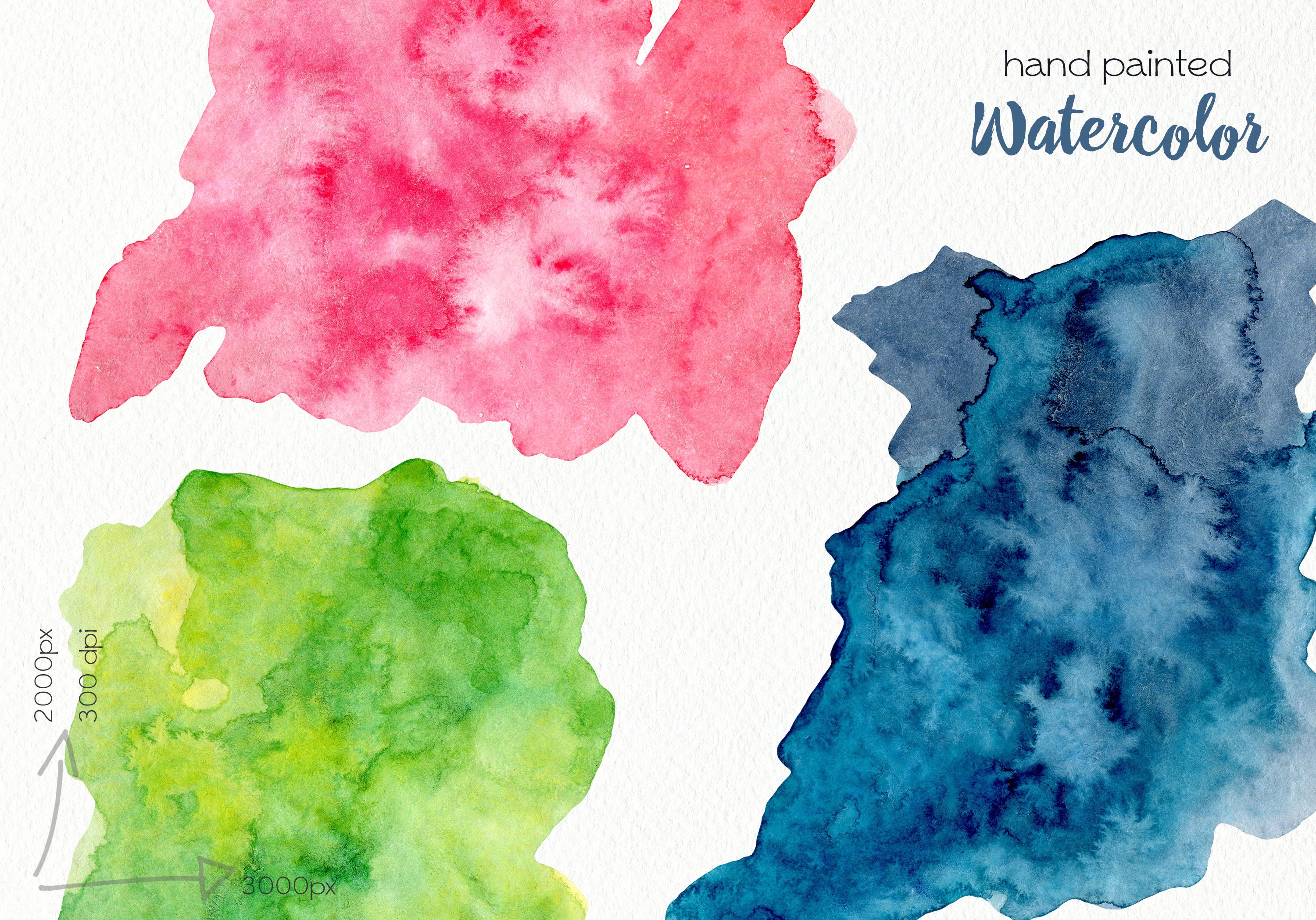 Watercolor Spots Clipart / Brush Strokes / Textures and Backgrounds ...