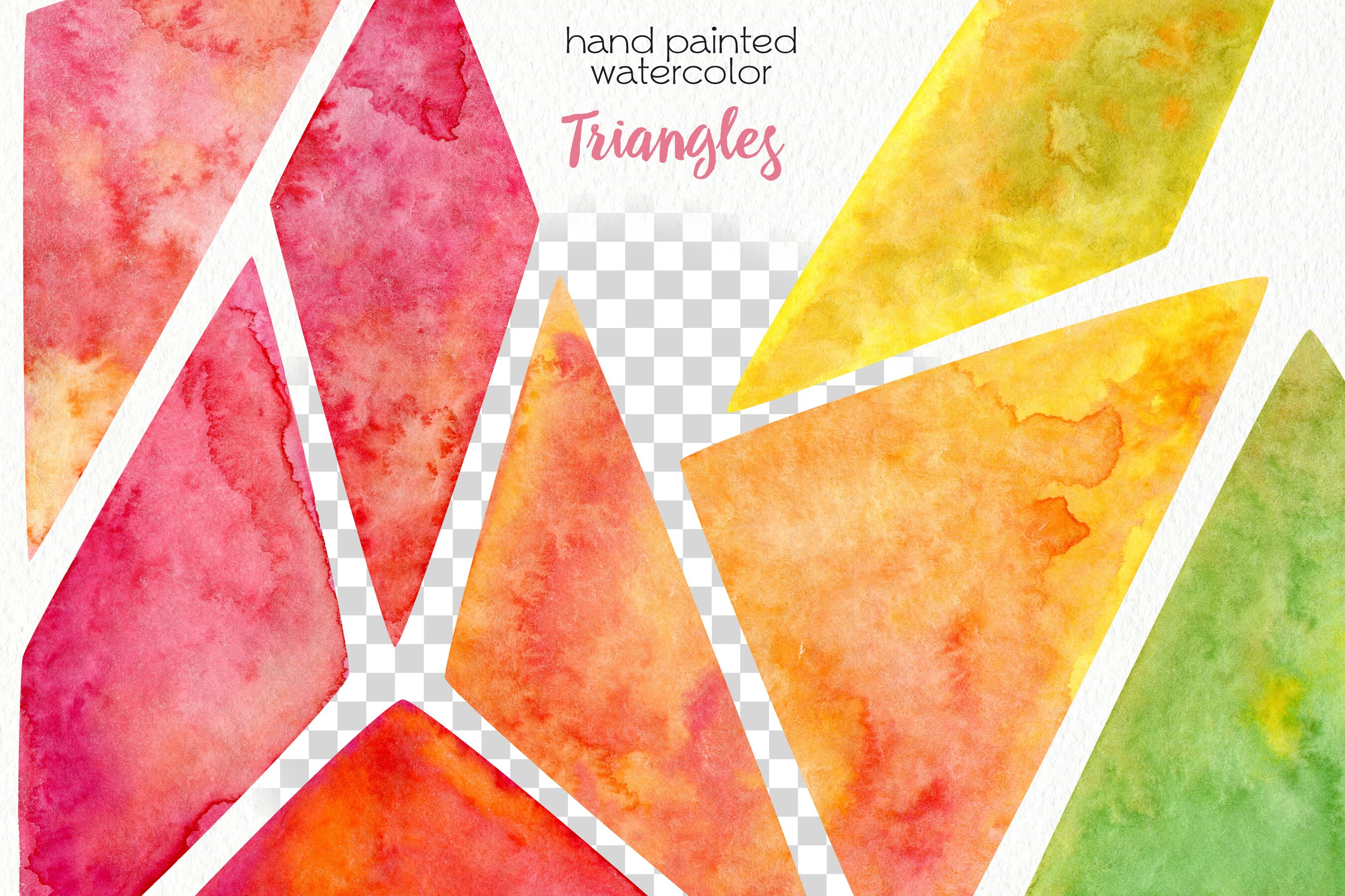 Watercolor Triangles Clipart / Geometric Figures / Printable - Etsy