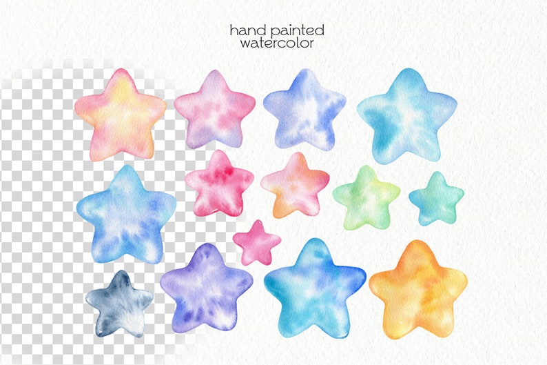 Watercolor Stars Clipart / PNG Files / Instant Download - Etsy UK