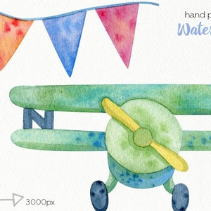 Watercolor Aviation Clipart / Cartoon Cute Air Transport / Printable ...