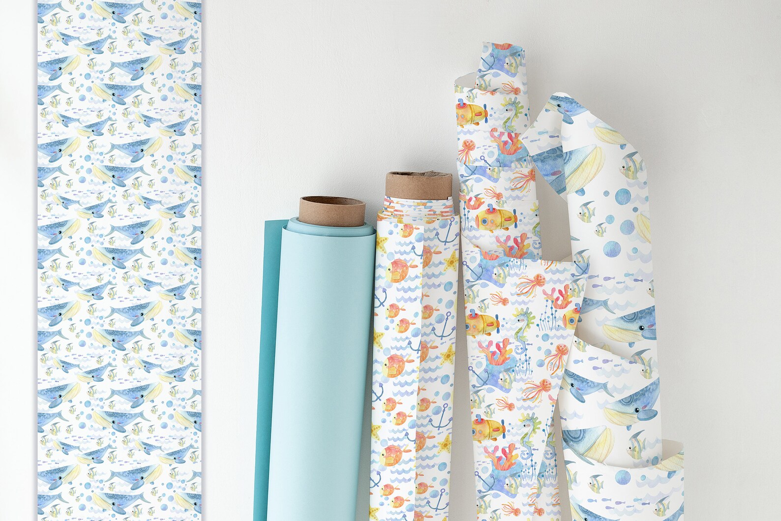 Watercolor Underwater Digital Paper / Sea Creatures Scrapbook - Etsy