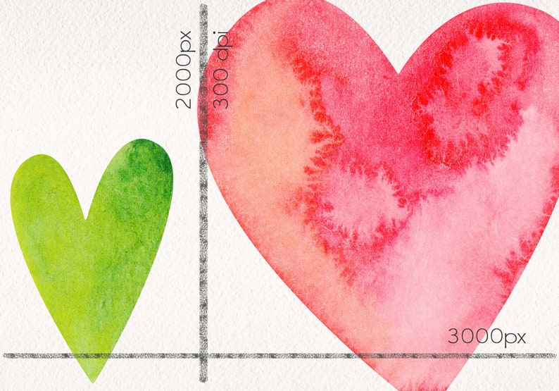 Watercolor Hearts Clipart / Hand Painted Hearts / Valentines | Etsy