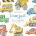 Watercolor Transport Clipart / Cars Clipart / Cartoon Boy | Etsy