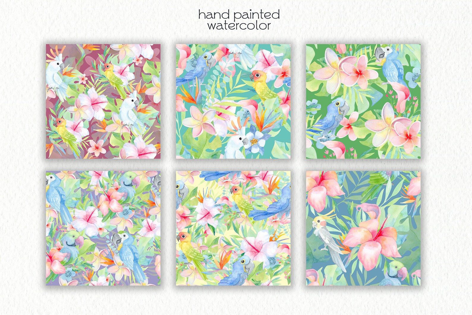 Watercolor Tropical Birds Digital Paper / Parrots Scrapbook - Etsy