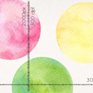 Watercolor Circles Clip Art / Hand Painted Shapes / Colorful Spots ...
