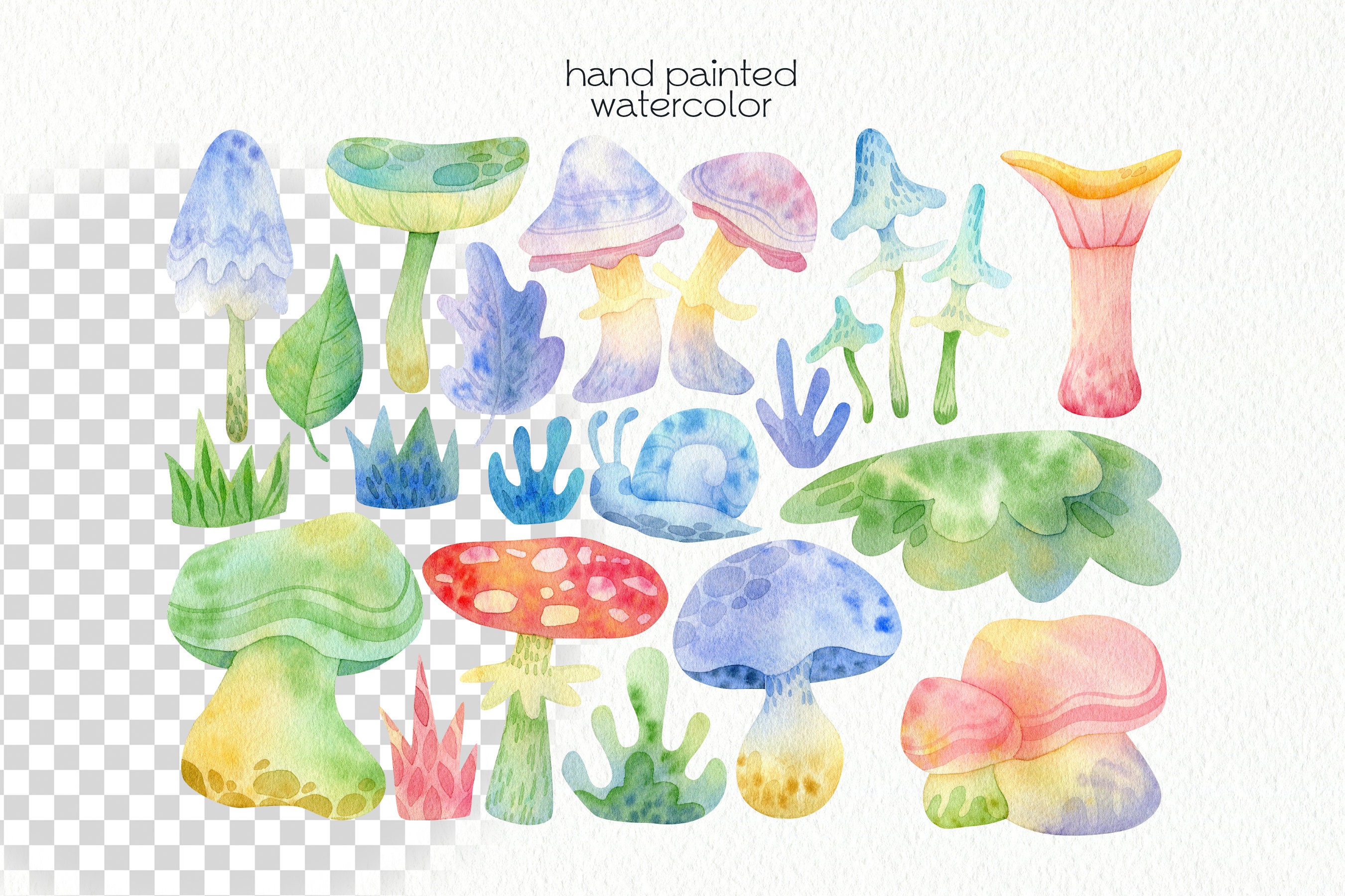 Watercolor Mushrooms Clipart / Fantasy Mushrooms / Forest - Etsy