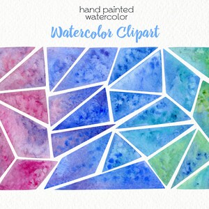 Watercolor Triangles Clipart / Geometric Figures / Printable, Digital ...