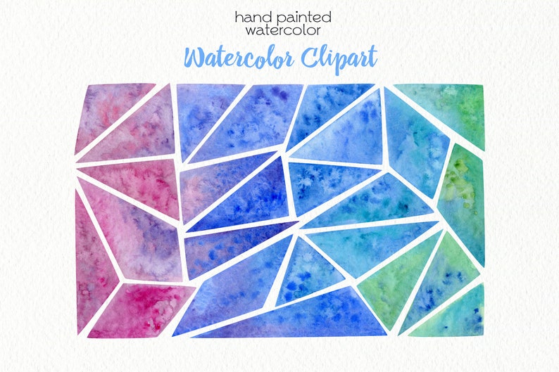 Watercolor Triangles Clipart / Geometric Figures / Printable - Etsy