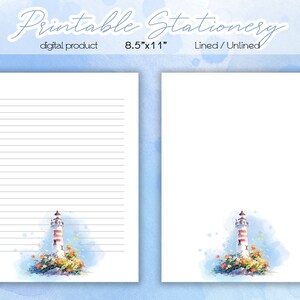 Nautical Printable Stationery / Digital Letter Writing Paper / Instant ...