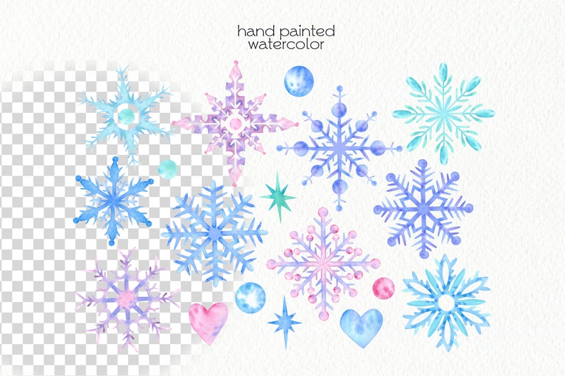 Watercolor Snowflake Clipart / Christmas Holidays / Winter - Etsy
