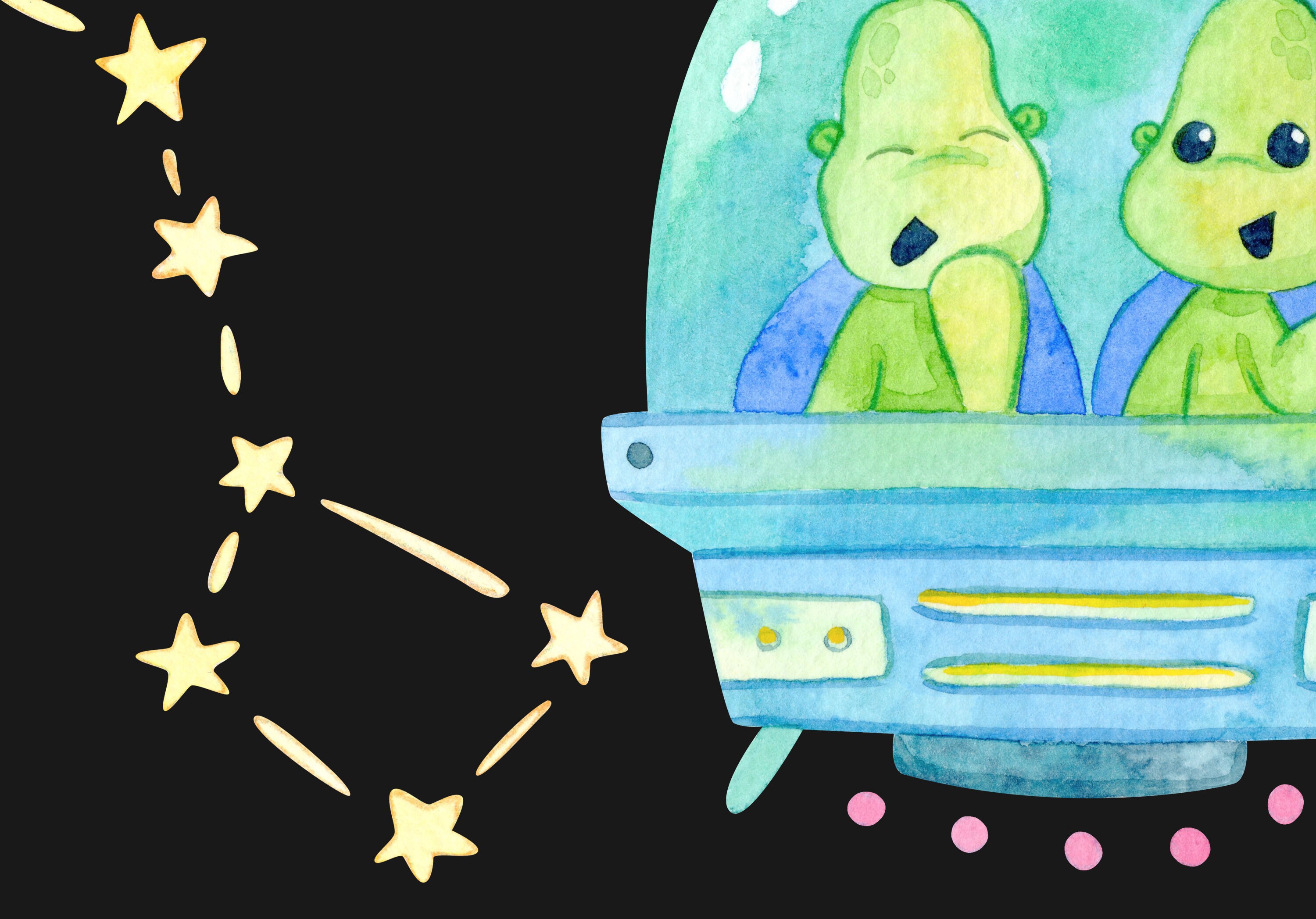 Watercolor Space Clip Art / Aliens Spaceships - Etsy