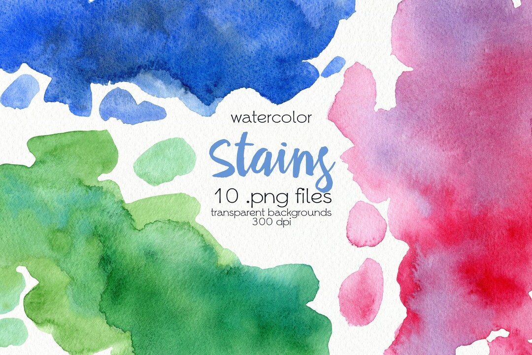 Watercolor Spots Clipart / Splashes and Splotches / Textures / Shapes ...