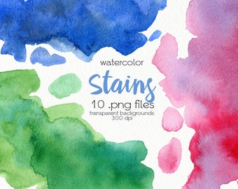 Watercolor Spots Clipart / Splashes and Splotches / Textures / | Etsy
