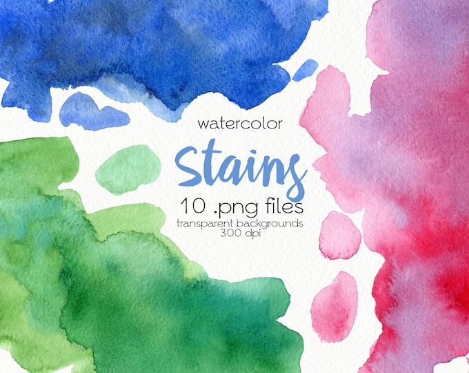 Watercolor Spots Clipart / Splashes and Splotches / Textures / - Etsy