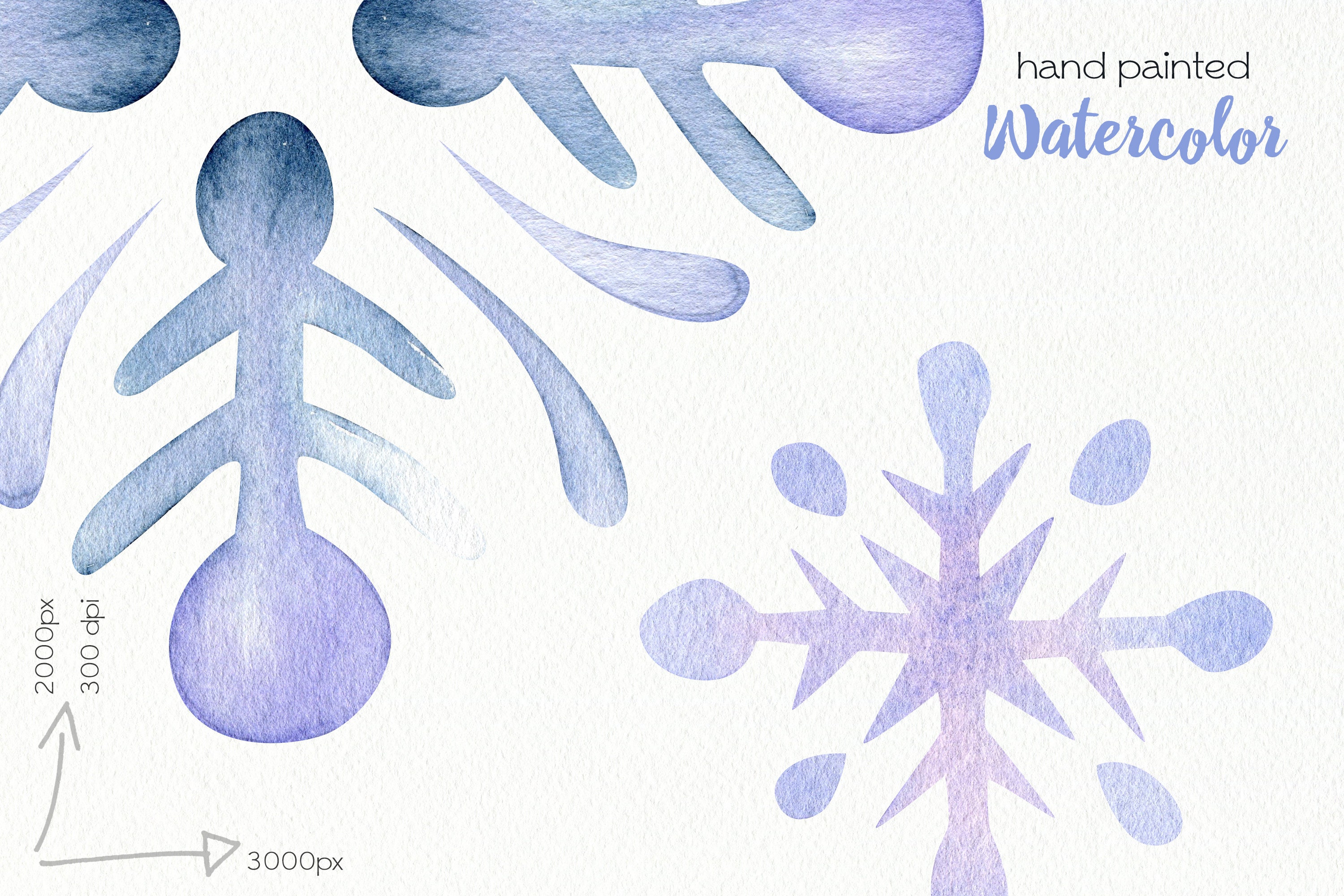 Watercolor Snowflake Clipart / Christmas Holidays / Winter | Etsy