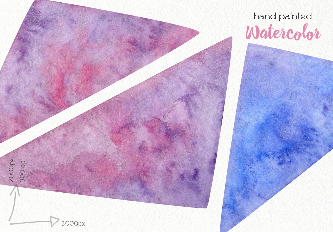 Watercolor Triangles Clipart / Geometric Figures / Printable, Digital ...