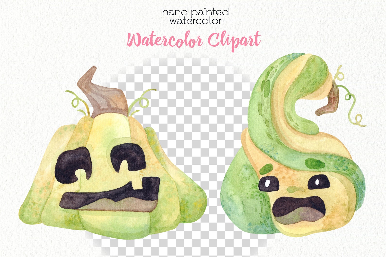Watercolor Halloween Clipart / Cute Jack O Lantern / Fall - Etsy