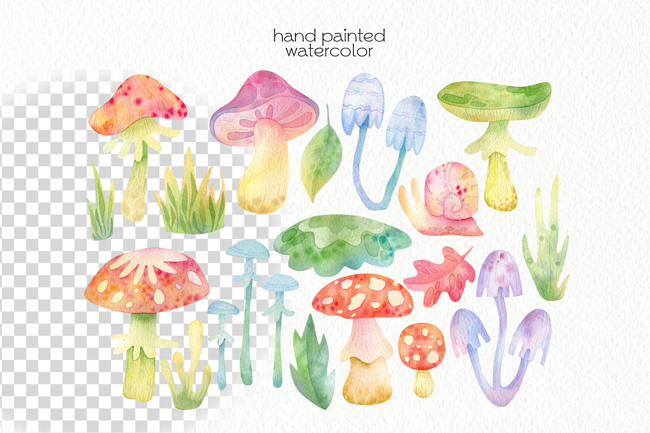 Watercolor Mushrooms Clipart / Fantasy Mushrooms / Forest - Etsy