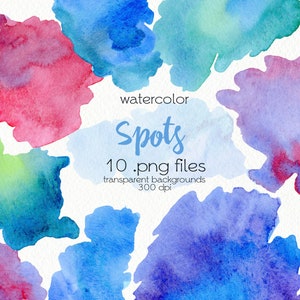 Watercolor Spots Clipart / Splashes and Splotches / Textures / Blobs ...