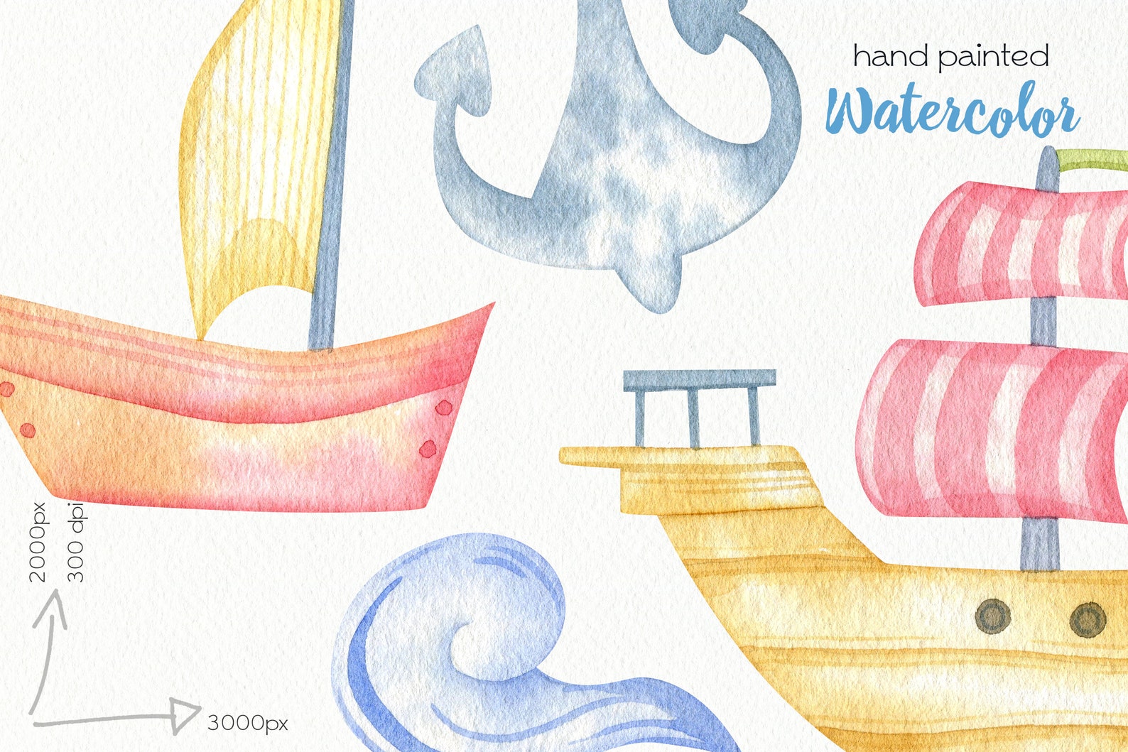 Watercolor Water Transport Clipart / Cartoon Boy Clipart / PNG Files ...