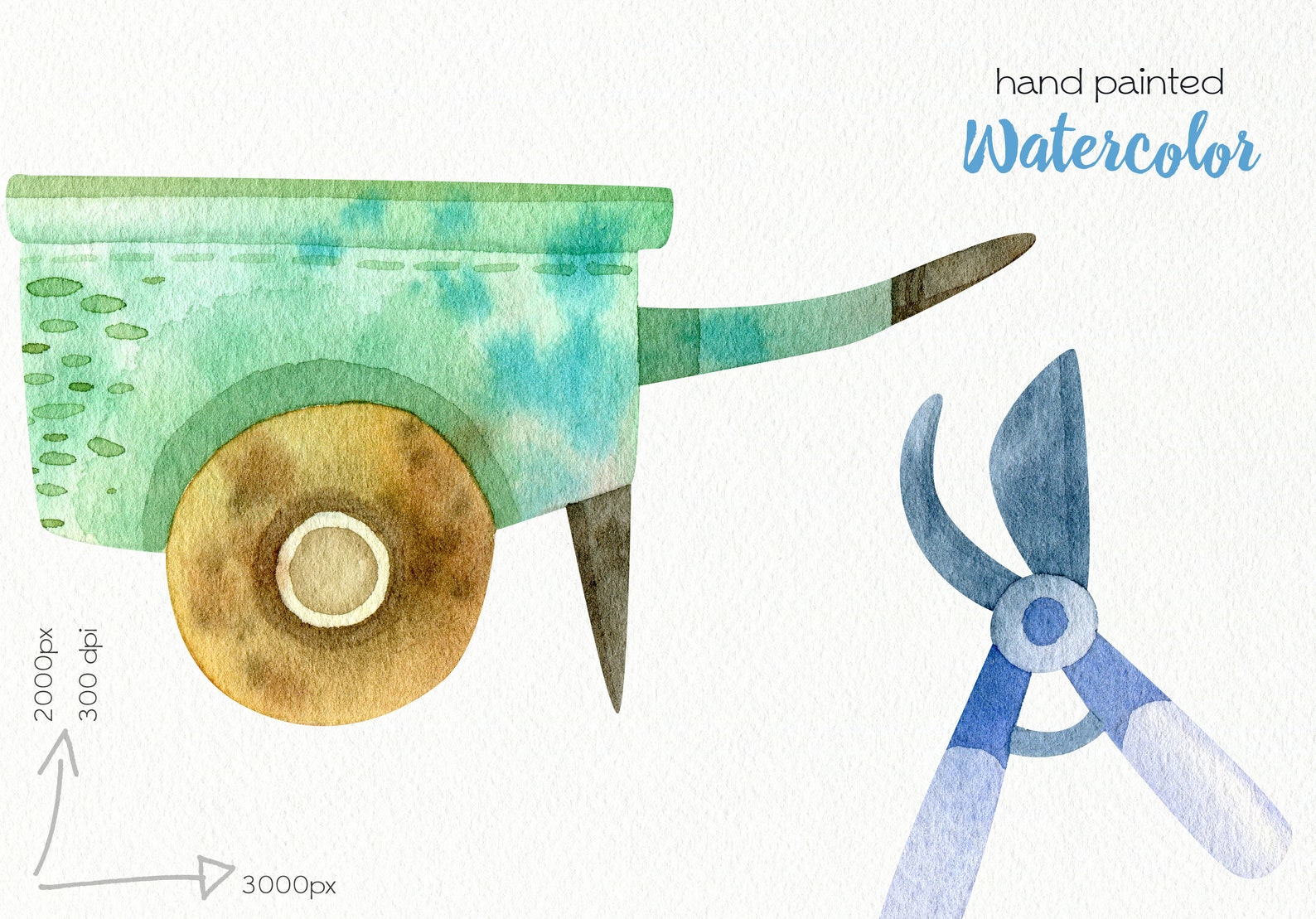 Watercolor Garden Clipart / Gardening Tools Clipart / Spring | Etsy