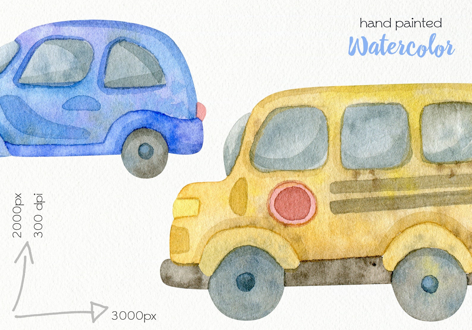 Watercolor Transport Clipart / Cars Clipart / Cartoon Boy | Etsy