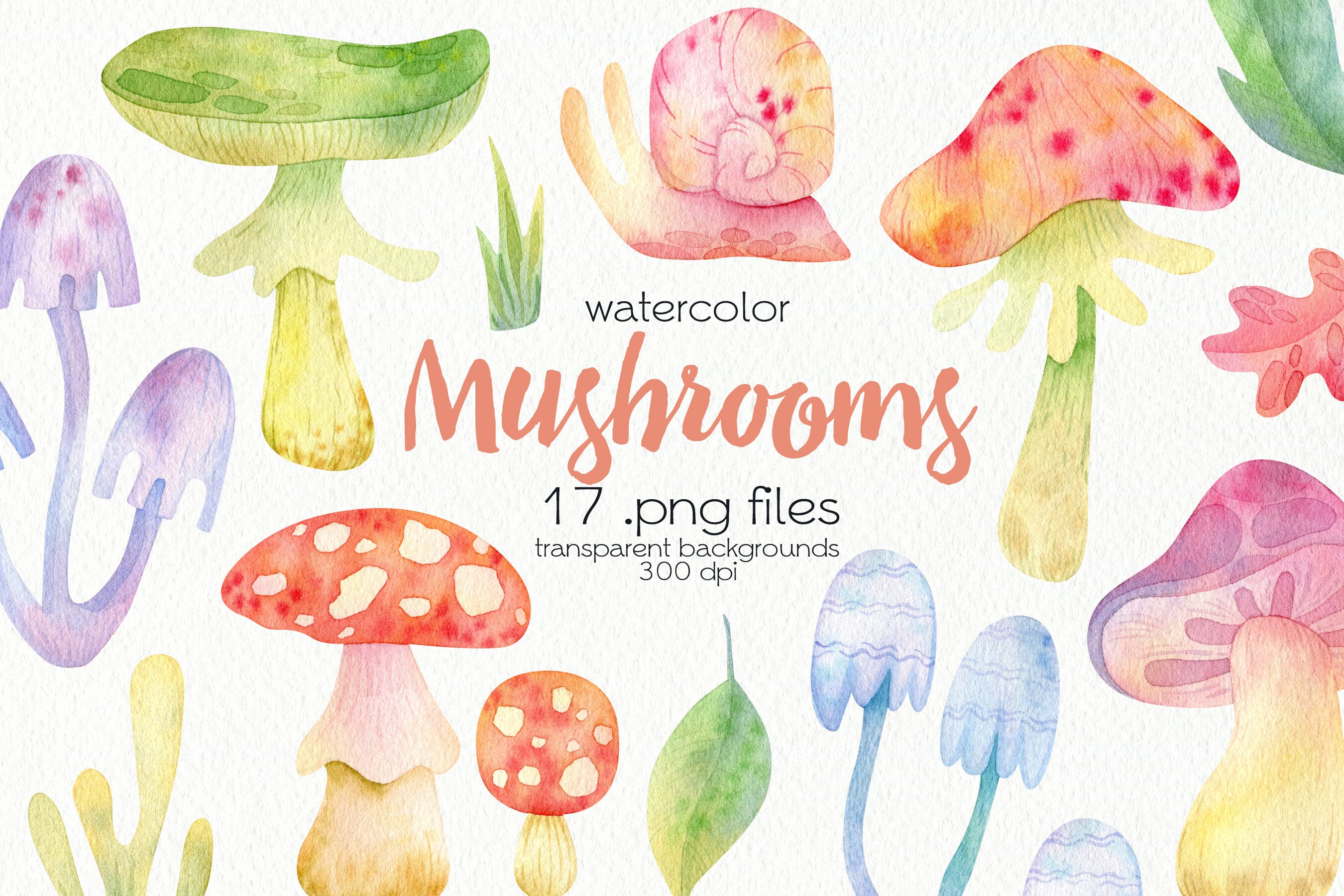 Watercolor Mushrooms Clipart / Fantasy Mushrooms / Forest - Etsy