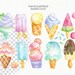 Watercolor Ice Cream Clipart / Summer Sweet Food / Digital PNG Files ...