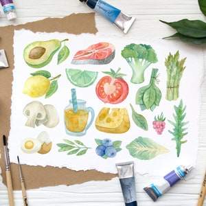 Watercolor Freshy Clipart / Vegetables / Healthy Eating / Vegetables ...